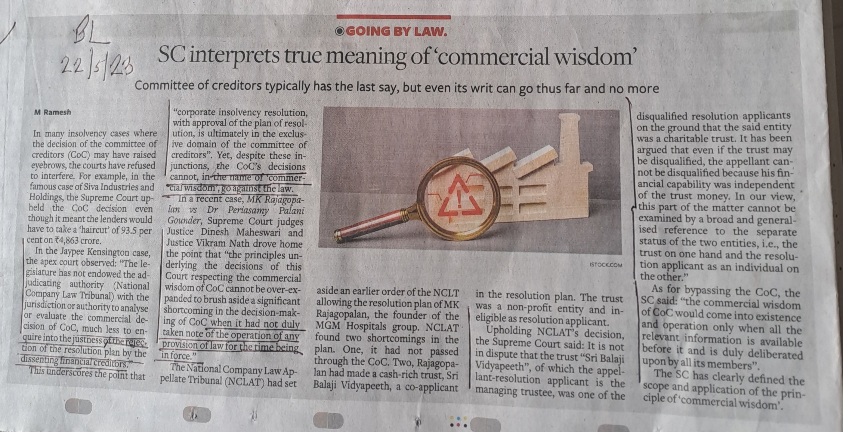 IBC 2016– What is commercial wisdom? Explained Supreme Court –Courtesy ...
