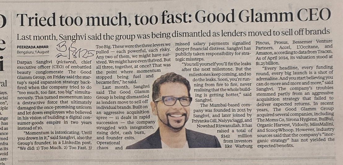 Too Much – Too Fast and Too Big — admits CEO of a startup — Courtesy ...