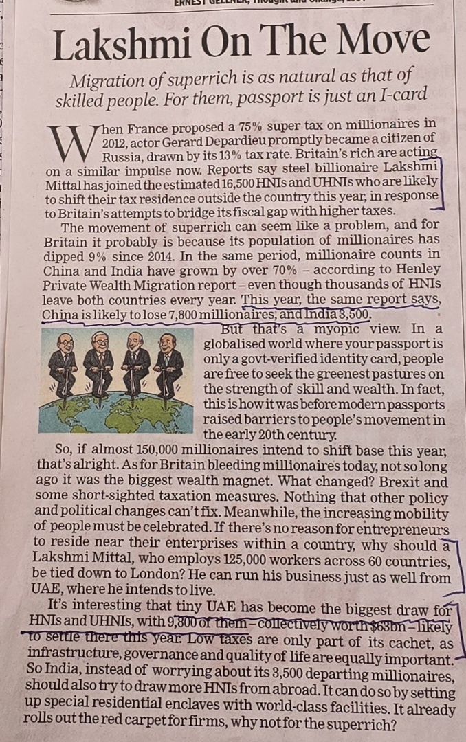 Lakshmi [ Mittal ? ] on the move– Editorial in ToI 25.11.25 ...